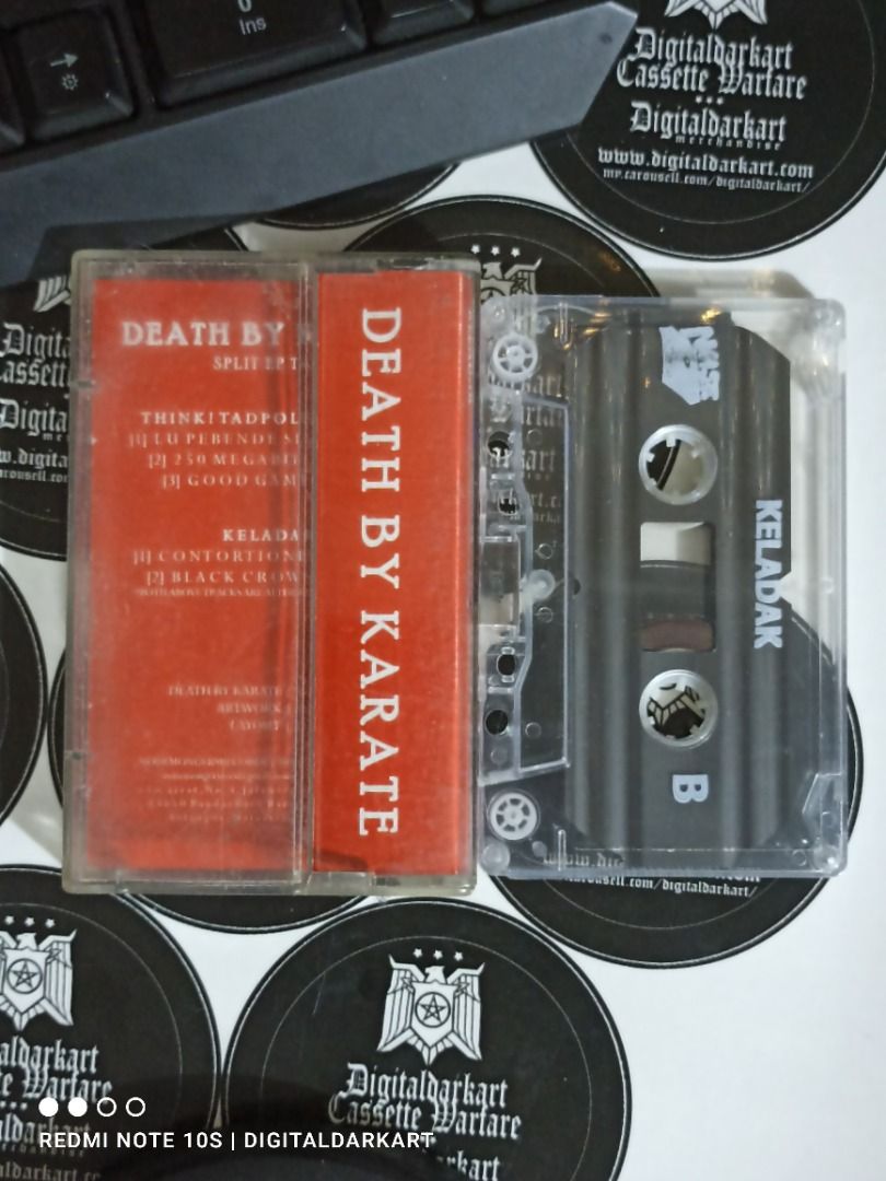 Kaset Death By Karate Split EP Think ! Tadpole ! Think ! and Keladak ...