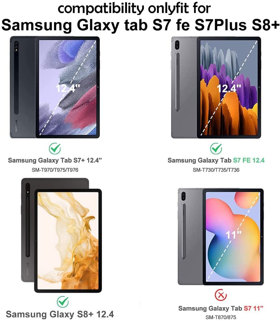 Keyboard Case for Samsung Galaxy Tab A7 10.4, JADEMALL Smart Slim Cover with 7 Colors Bluetooth ...