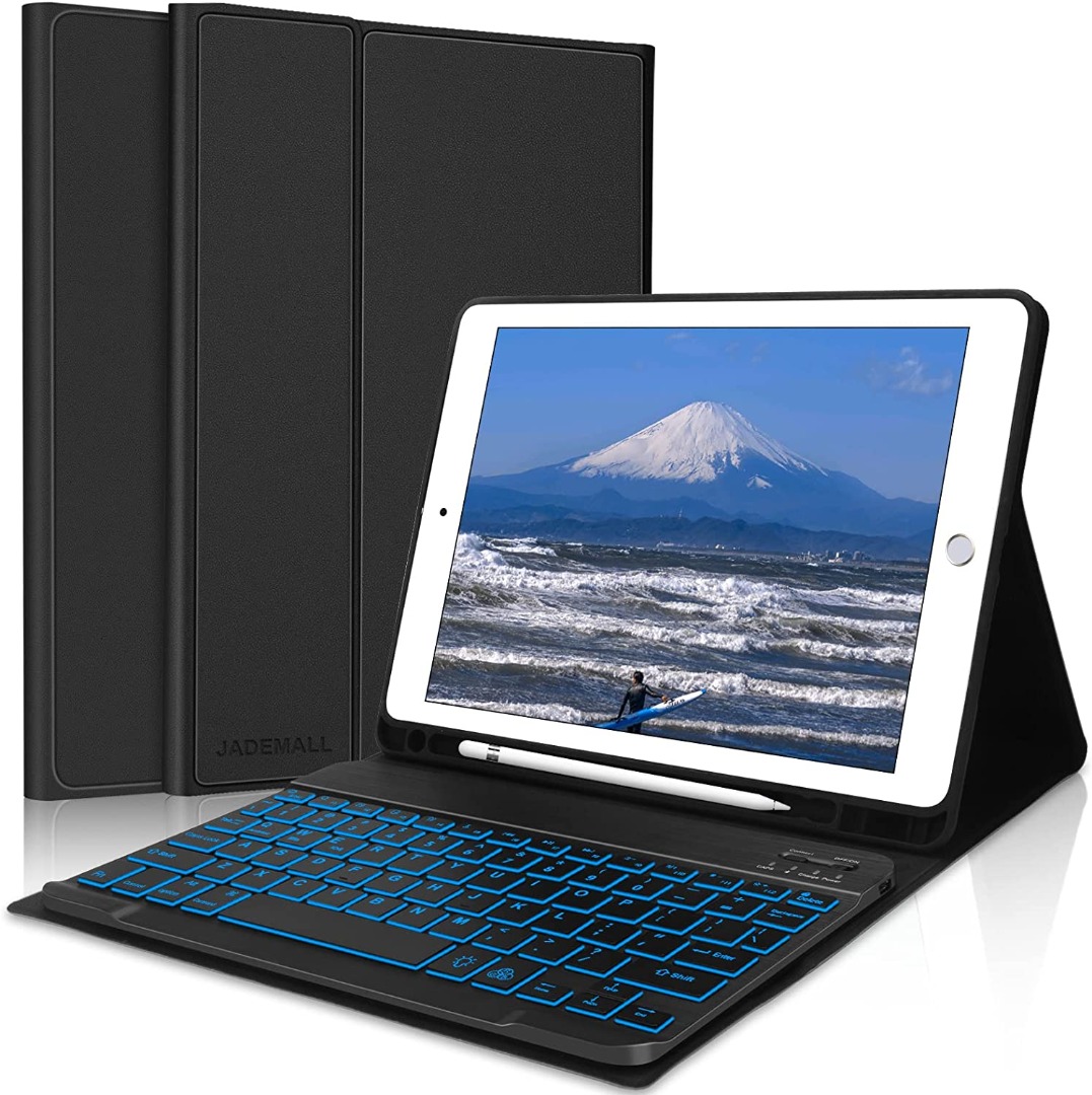 Keyboard Case for Samsung Galaxy Tab A7 10.4, JADEMALL Smart Slim Cover with 7 Colors Bluetooth ...