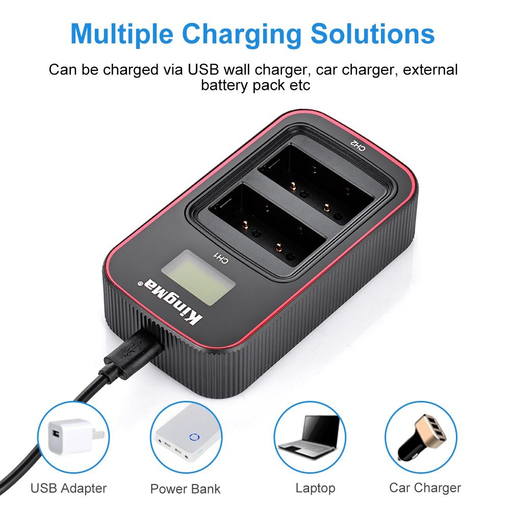 [Kingma] NP-T125 Dual Slot Super Fast USB Type-C Charger with LCD ...