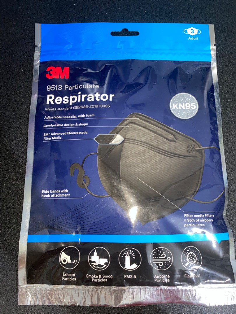 KN95 Black, 3M 9513 Respirator, Health & Nutrition, Face Masks & Face ...