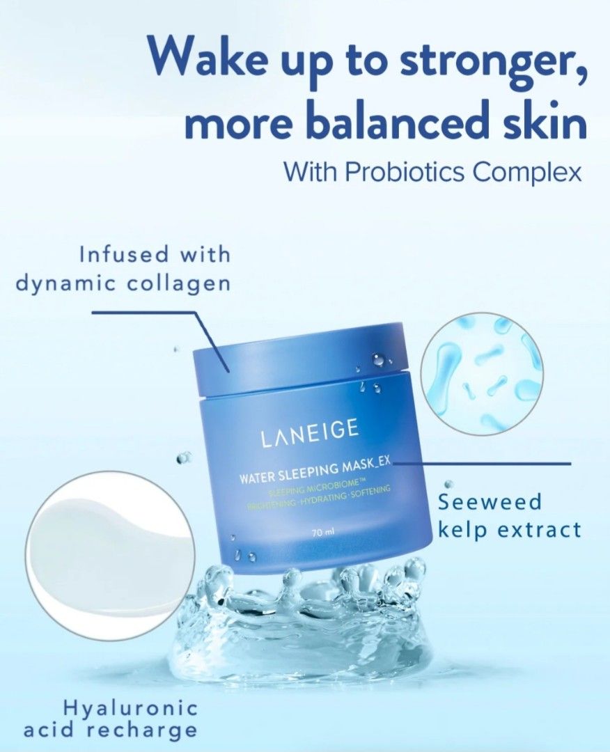Laneige Water Sleeping Mask_EX Sleeping Microbiome™ (Brightening ...