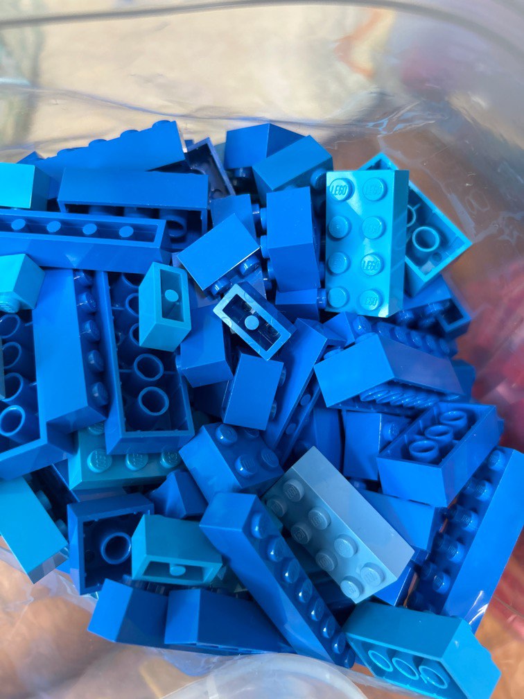 Lego blue bricks, Hobbies & Toys, Toys & Games on Carousell