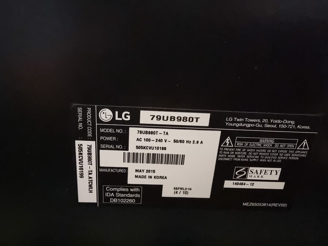 LG 79 inch (79UB980T) 4K UHD TV for clearance, TV & Home Appliances, TV & Entertainment, TV on ...