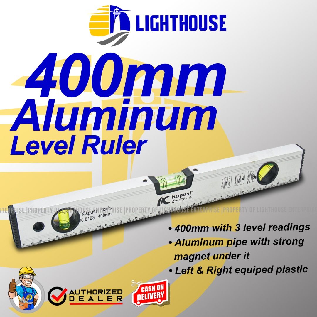LIGHTHOUSE 400mm Aluminum Magnetic Level Ruler / Spirit Level Bar (LB ...