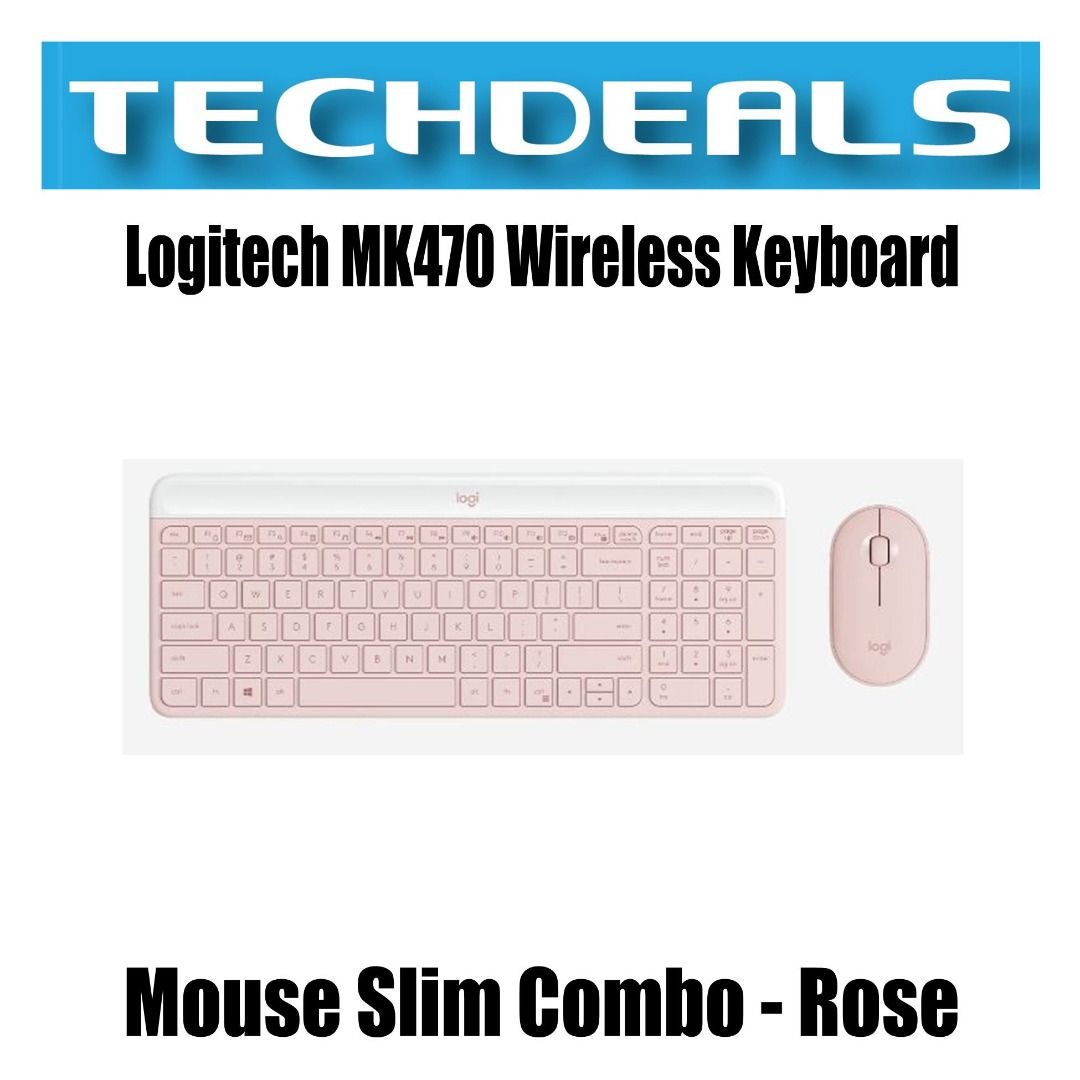 Logitech MK470 Wireless Keyboard + Mouse Slim Combo - Rose, Computers ...