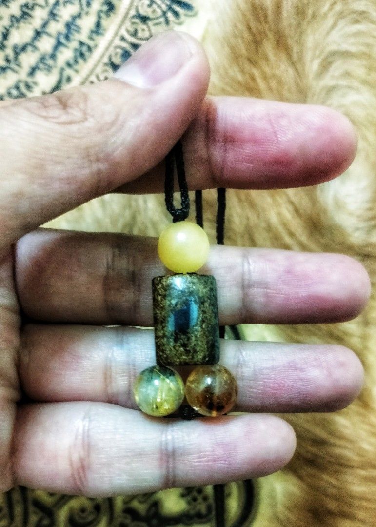 Loket Gabungan Badar Besi Emas+Batu Jarum Emas+Yellow Jade+Batu Cempaka ...