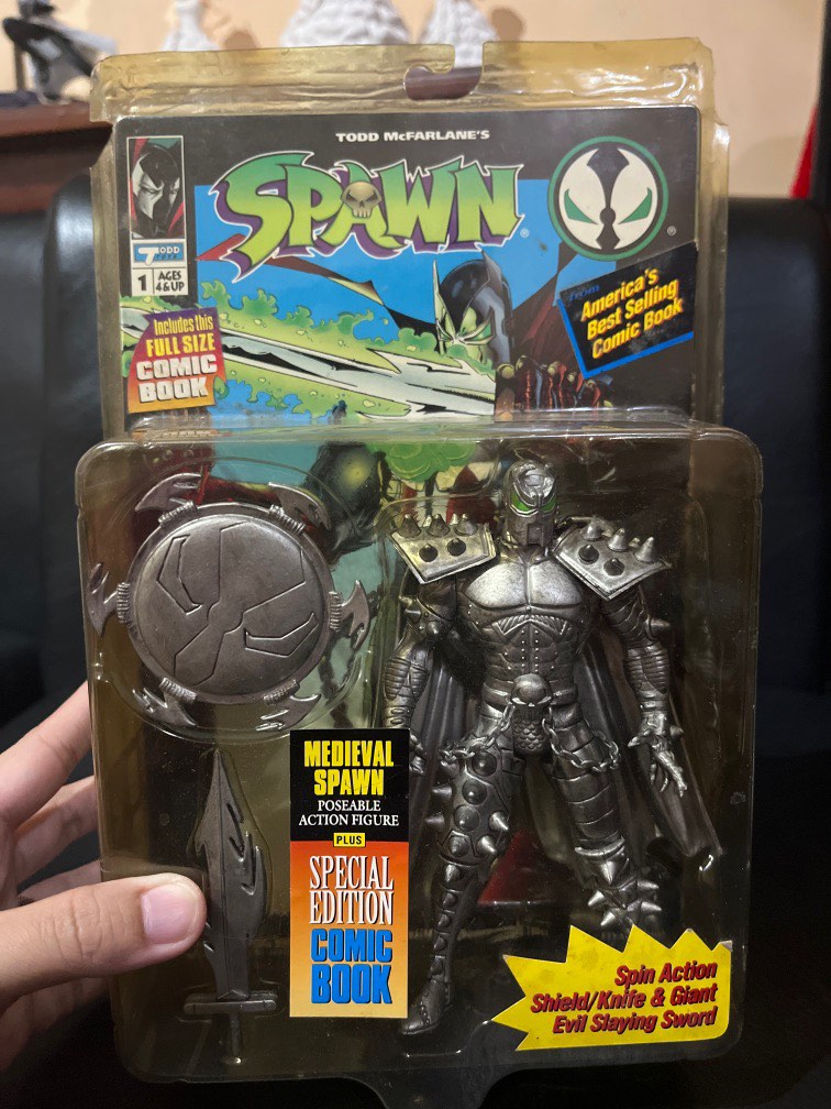 Medieval Spawn Todd McFarlane Toys Poseable Action Figure with Comic Book Special Ed, Hobbies ...