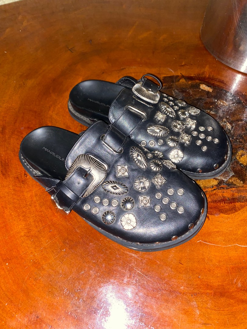 Metal Studded Clogs on Carousell