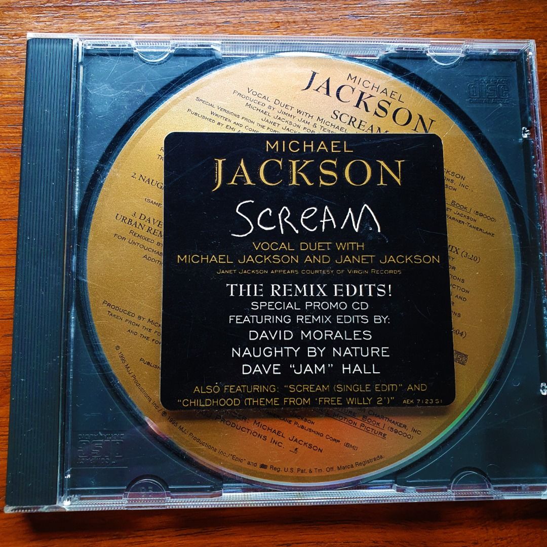 MICHAEL JACKSON JANET Scream 1995 Promo Gold CD, Hobbies & Toys, Music ...