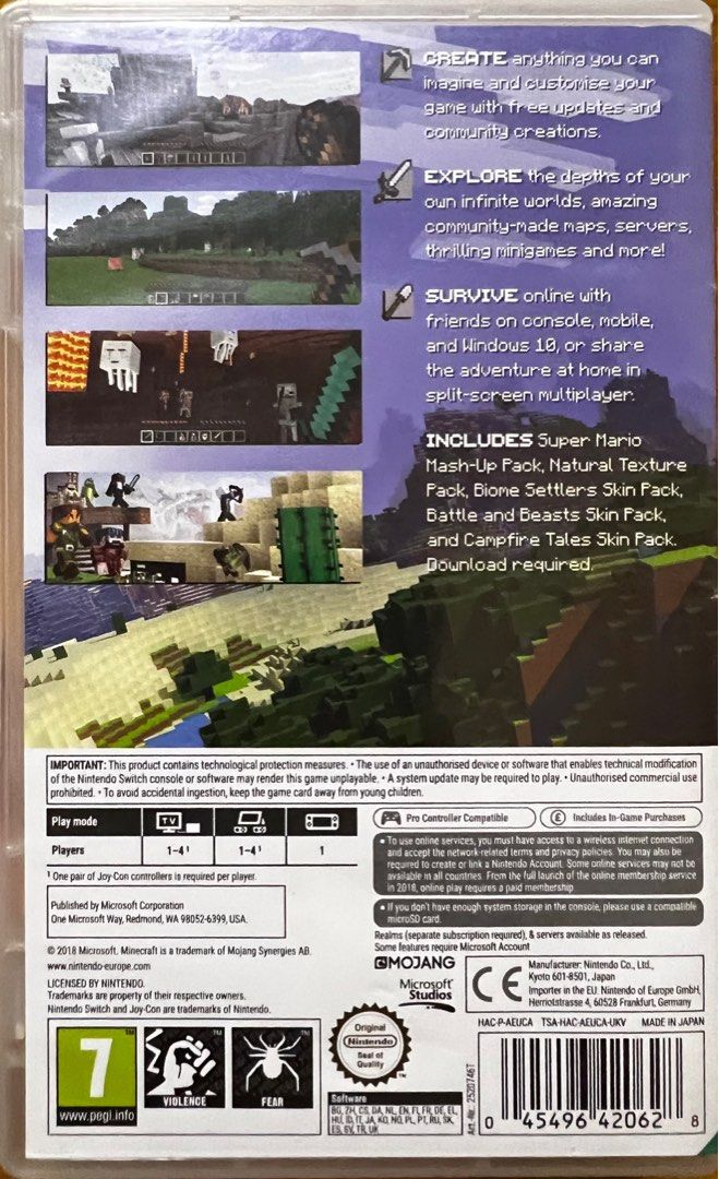 Minecraft Nintendo Switch (Bedrock Edition), Video Gaming, Video Games ...
