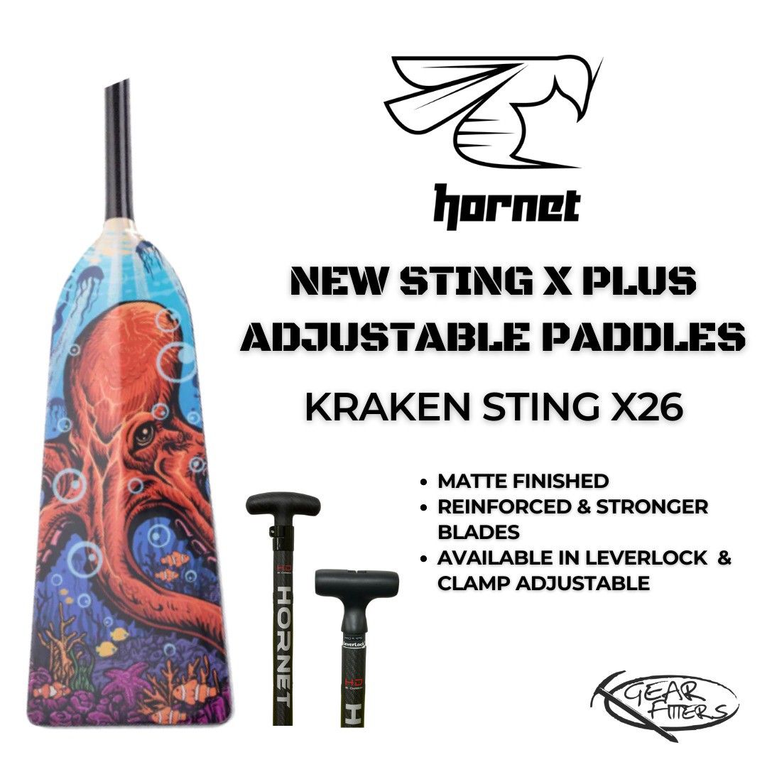 NEW Sting X Plus Hornet Kraken STING G26 Dragonboat Adjustable paddle IDBF Approved, Everything ...