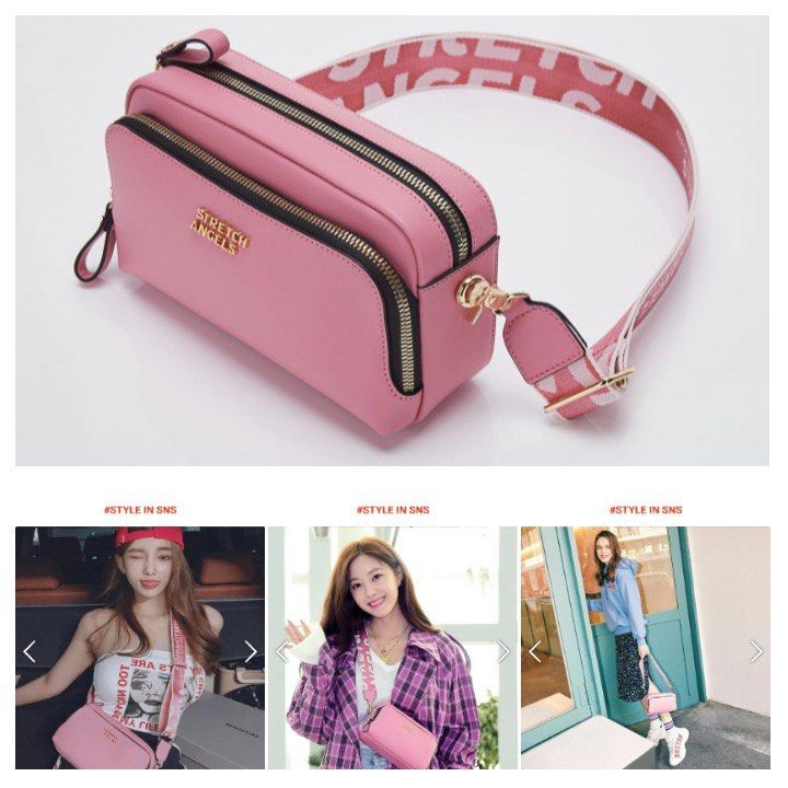 Stretch Angels PANINI Metal Logo Camera Bag (Pink), Women's Fashion ...