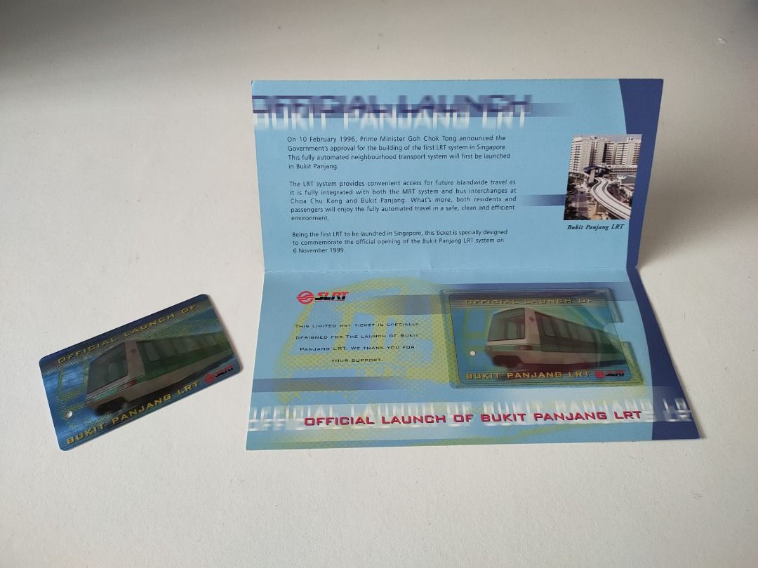 Vintage MRT Card - Official Launch of Bukit Panjang LRT, Hobbies & Toys ...