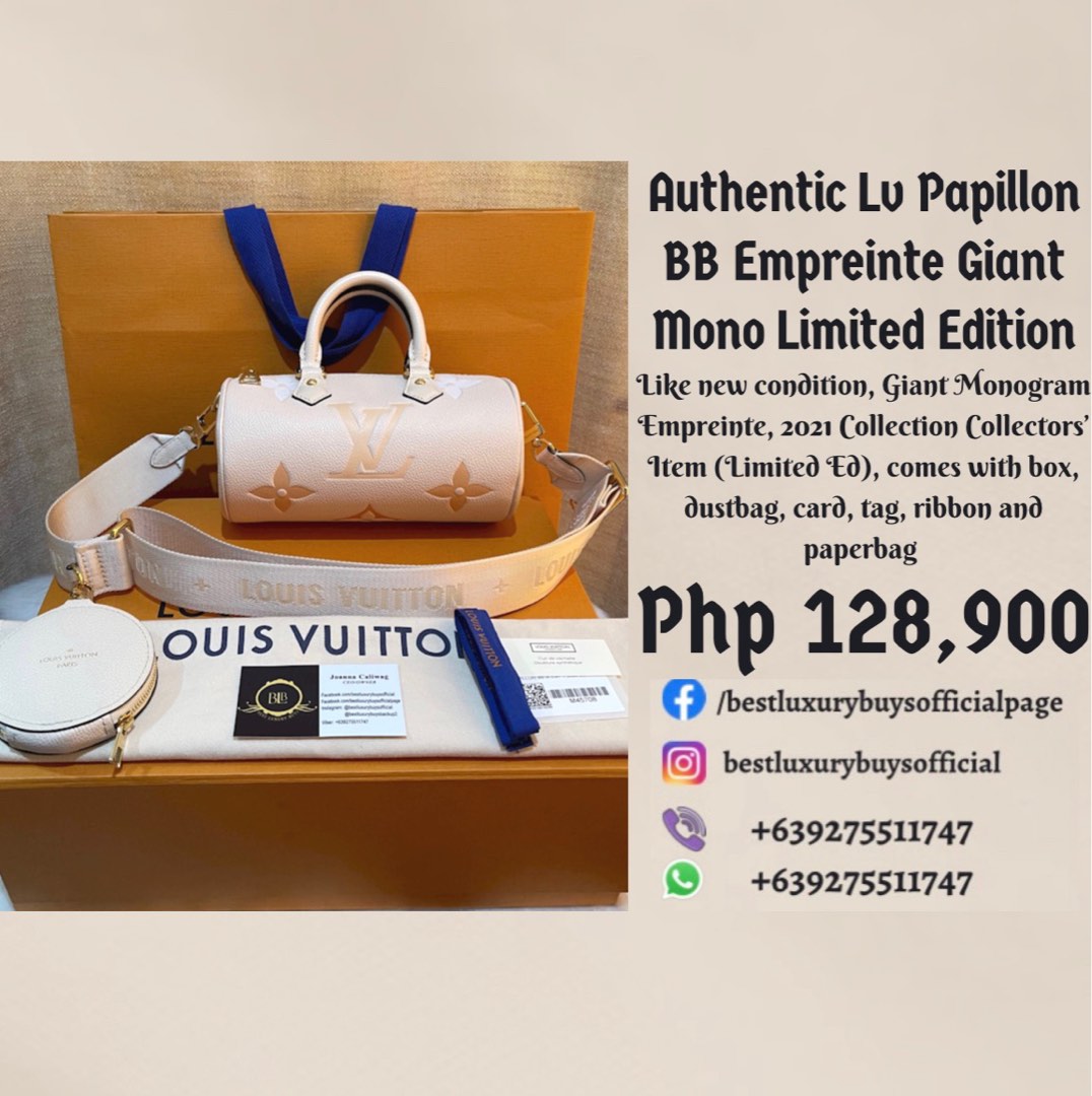 Onhand New Authentic Louis Vuitton Lv Papillon BB Empreinte Giant ...