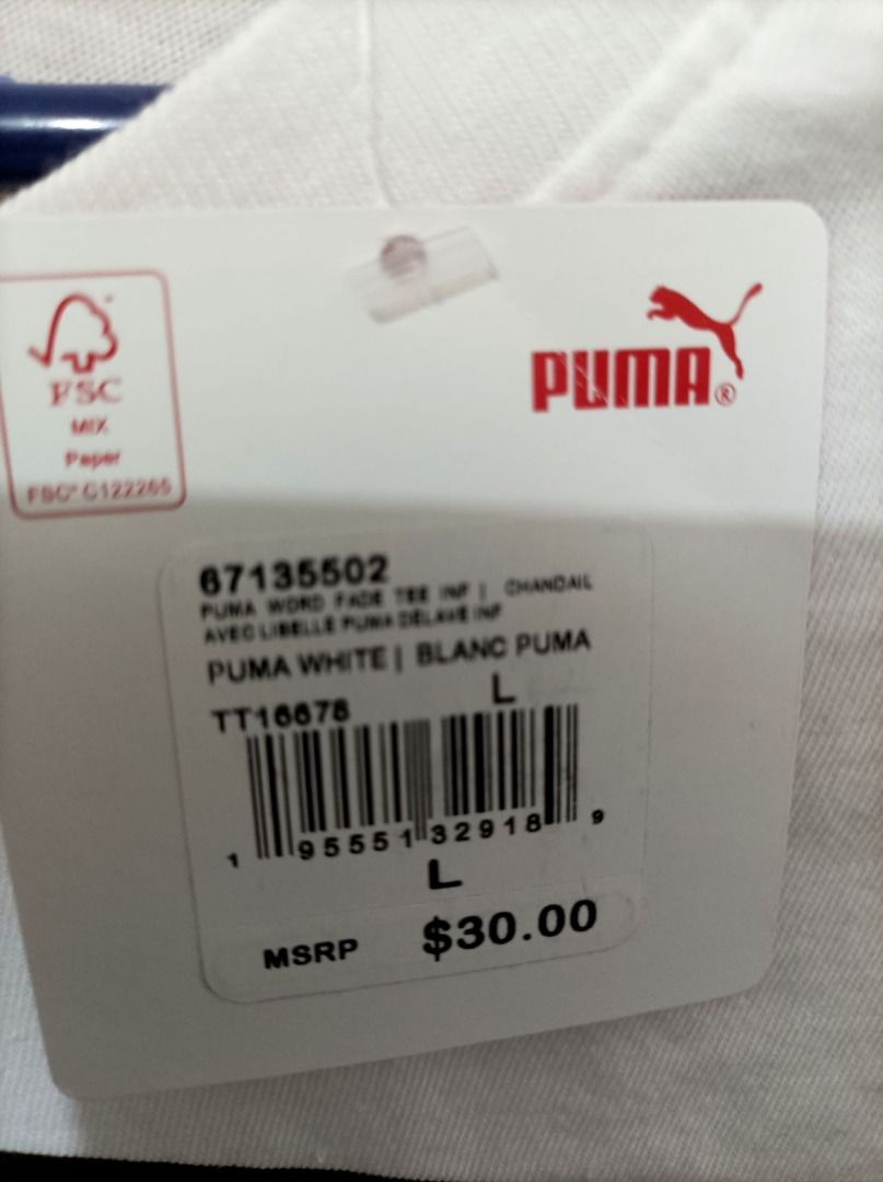 Original Puma White Shirt, Men's Fashion, Tops & Sets, Tshirts & Polo ...