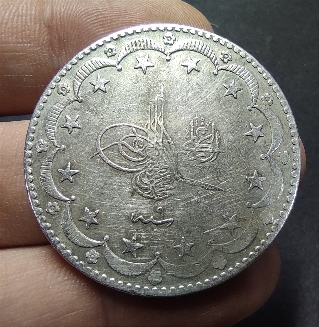 Ottoman Empire Old Big Silver Coin 20 Kurus - Mehmed V Year 1917 ...