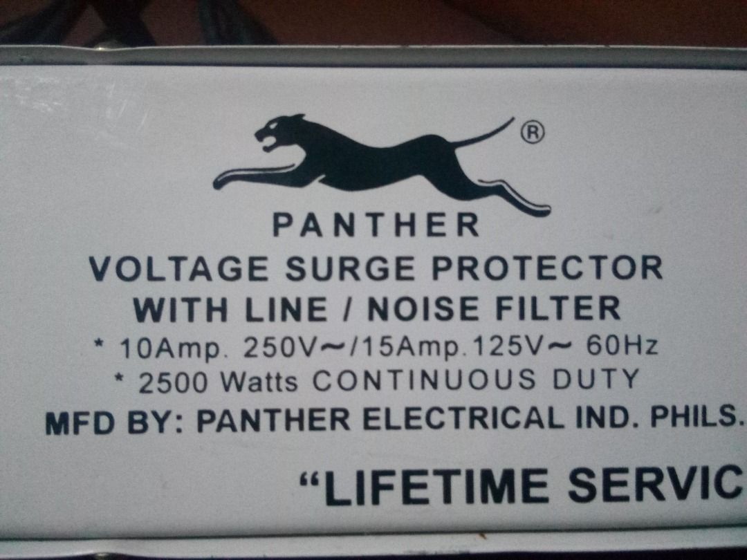 Panther Extension Cord (Heavy Duty/1.75Meters) Voltage Surge Protection ...