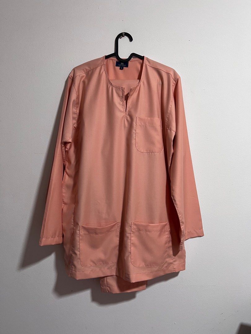 Peach teluk blanga, Men's Fashion, Muslim Wear, Baju Melayu on Carousell