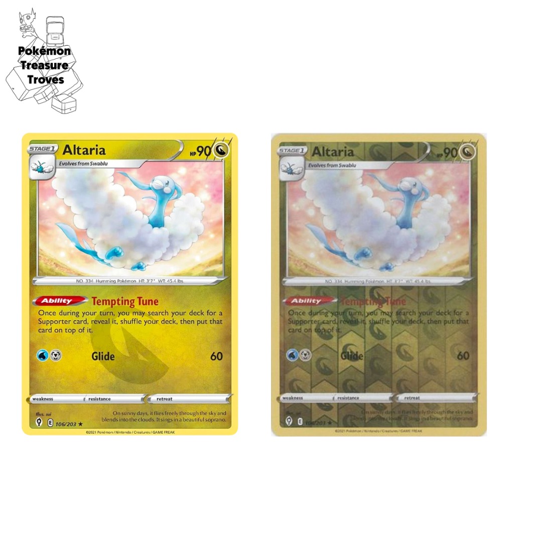Pokemon Evolving Skies Altaria Card Set (Normal + Reverse Holo ...