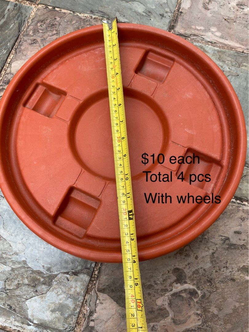 Pots base with wheels, Furniture & Home Living, Gardening, Pots ...