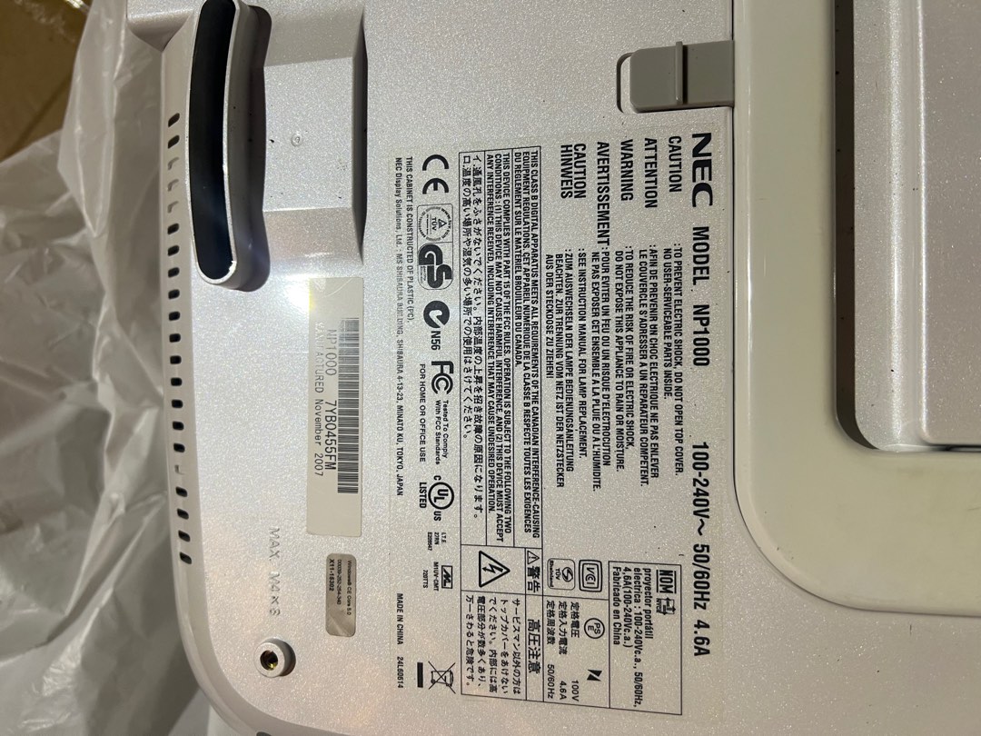 Projector NEC, TV & Home Appliances, TV & Entertainment, Projectors on ...