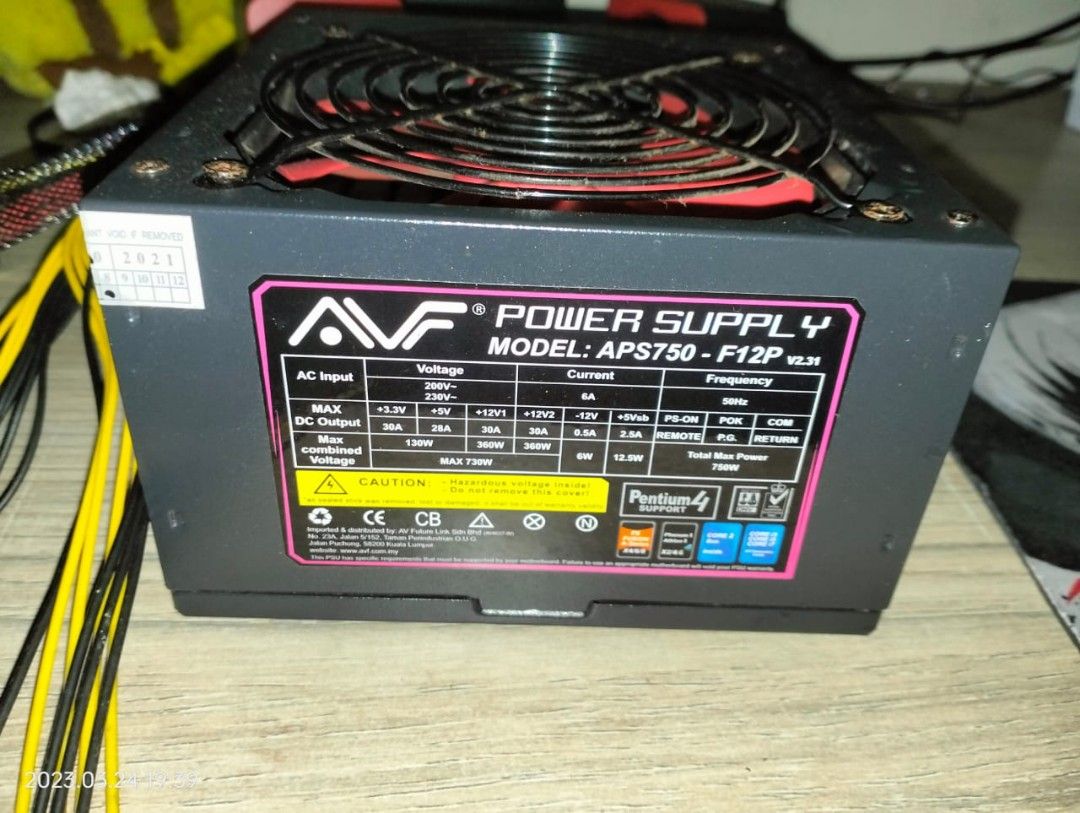 PSU AVF 750 WATT, Computers & Tech, Parts & Accessories, Computer Parts ...