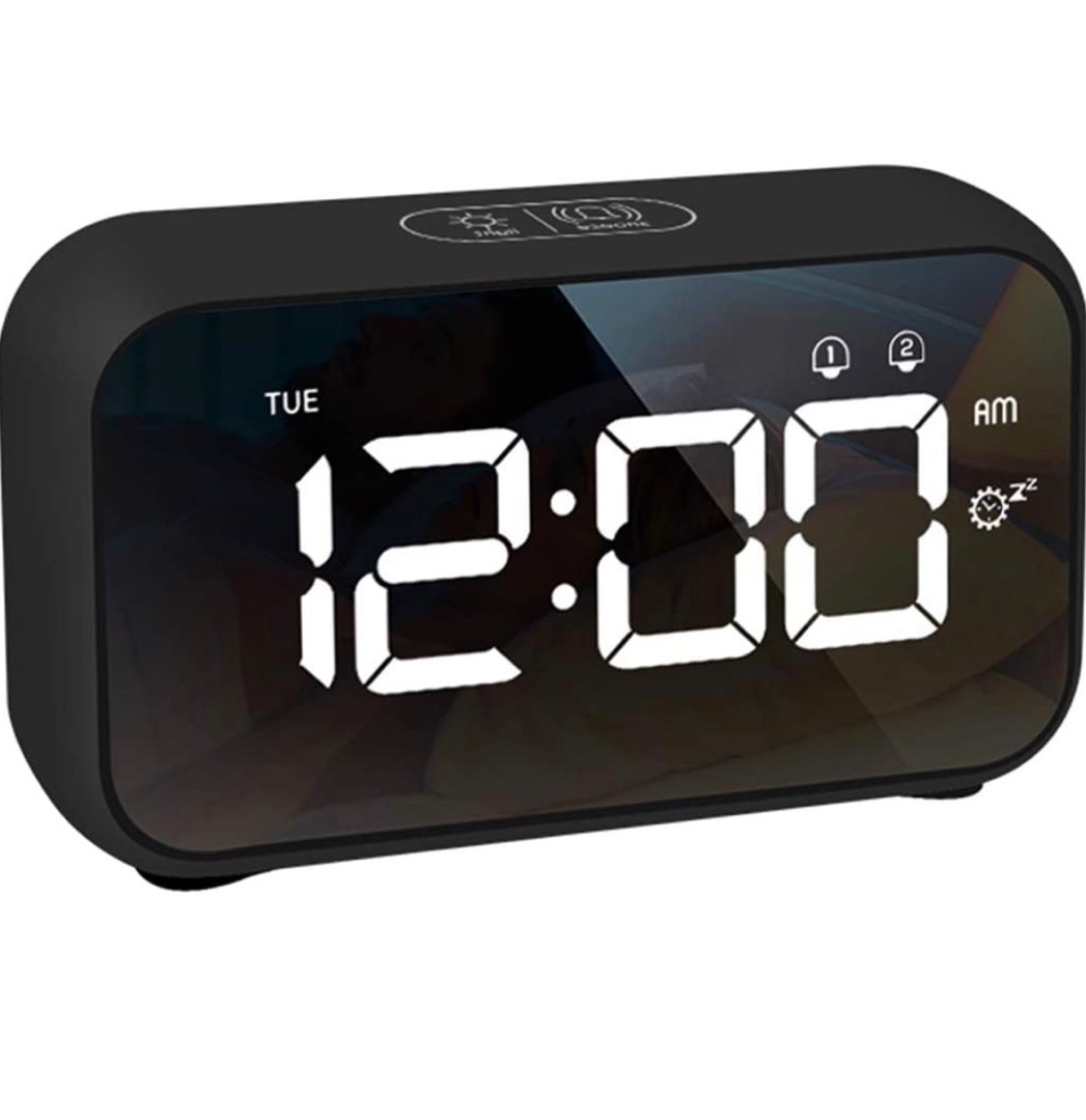 Rechargeable Digital Alarm Clock(Black), Furniture & Home Living, Home ...