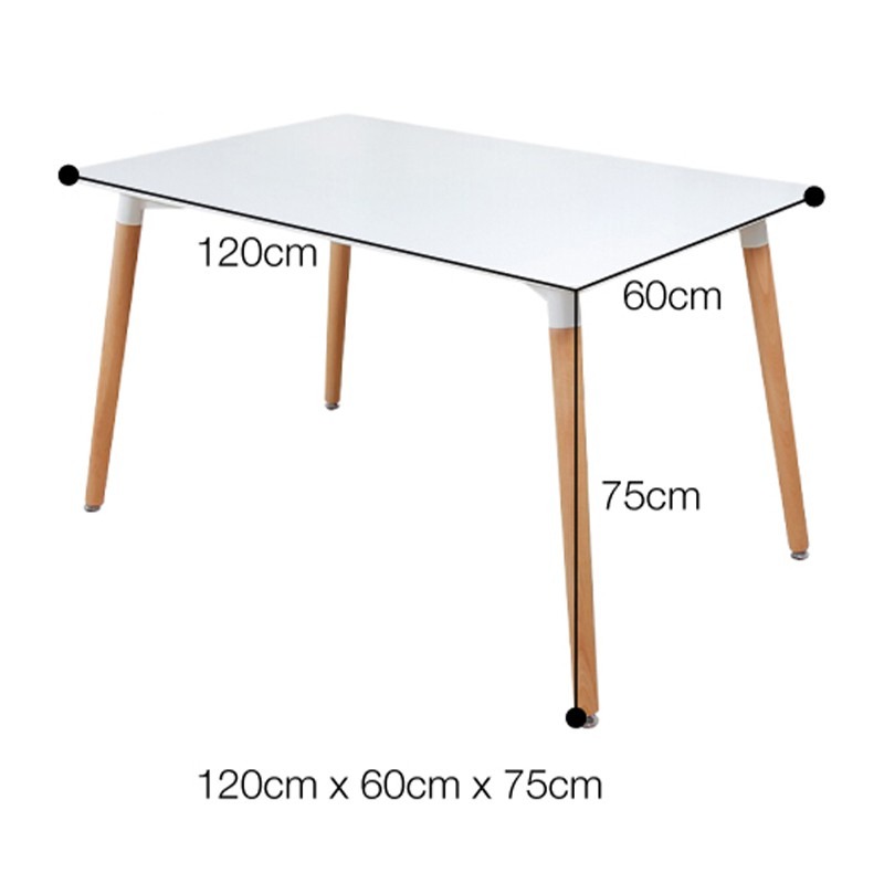 Rectangular Dining Table - 120cm / 140cm, Furniture & Home Living ...