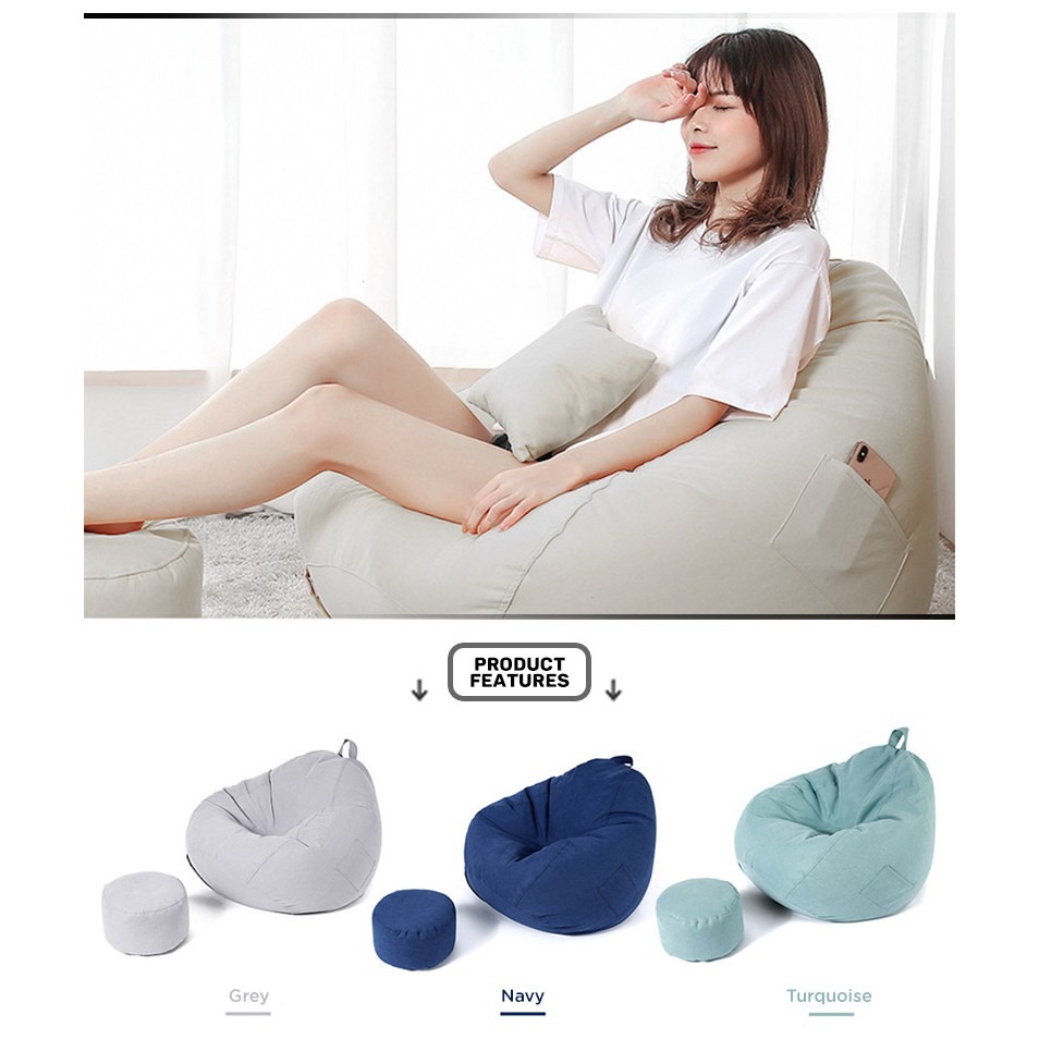 ROBBIS Bean Bag (110 x 100CM) - Beanbag / Bean bag Chair / Soft ...