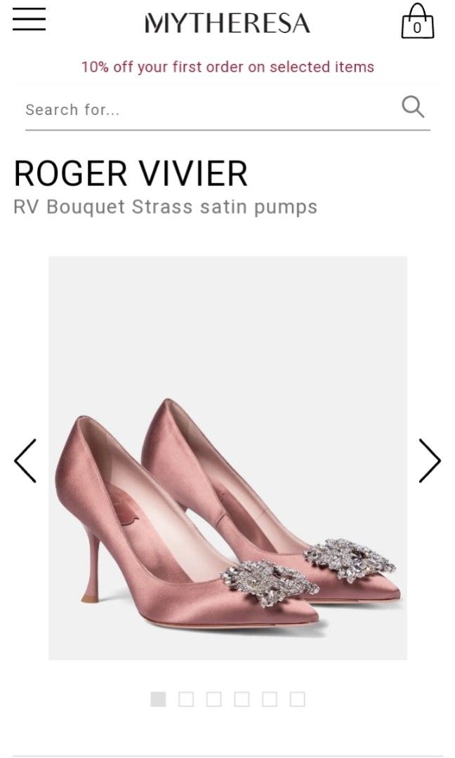ROGER VIVIER RV BOUQUET STRASS PINK SATIN PUMPS, Women's Fashion ...