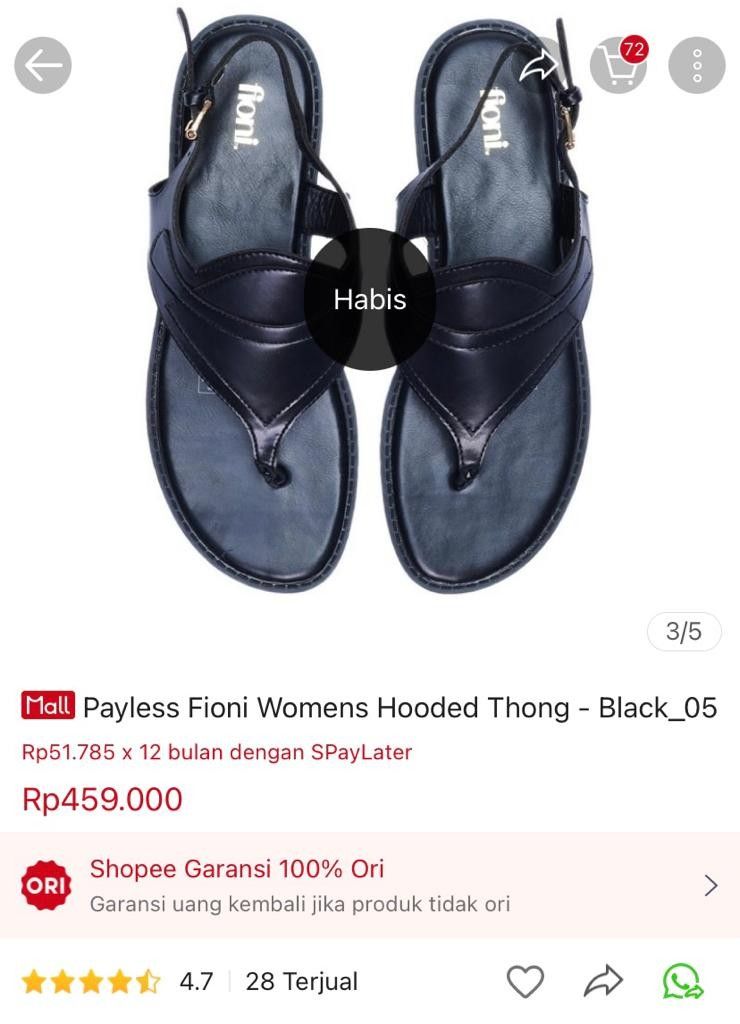 Sandal Payless Fioni Black Original (Harga Nett), Fesyen Wanita, Sepatu ...