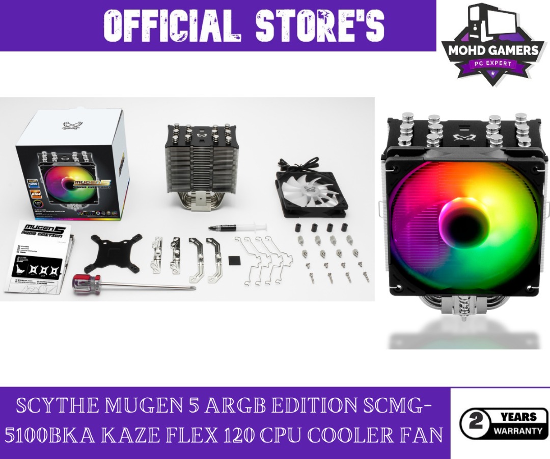 SCYTHE MUGEN 5 ARGB EDITION SCMG-5100BKA KAZE FLEX 120 CPU COOLER FAN ...