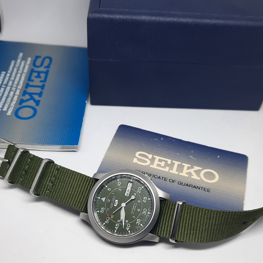 Seiko 5 Military SNK805K2 Green SNK803 SNK805 SNK807 SNK809, Fesyen ...