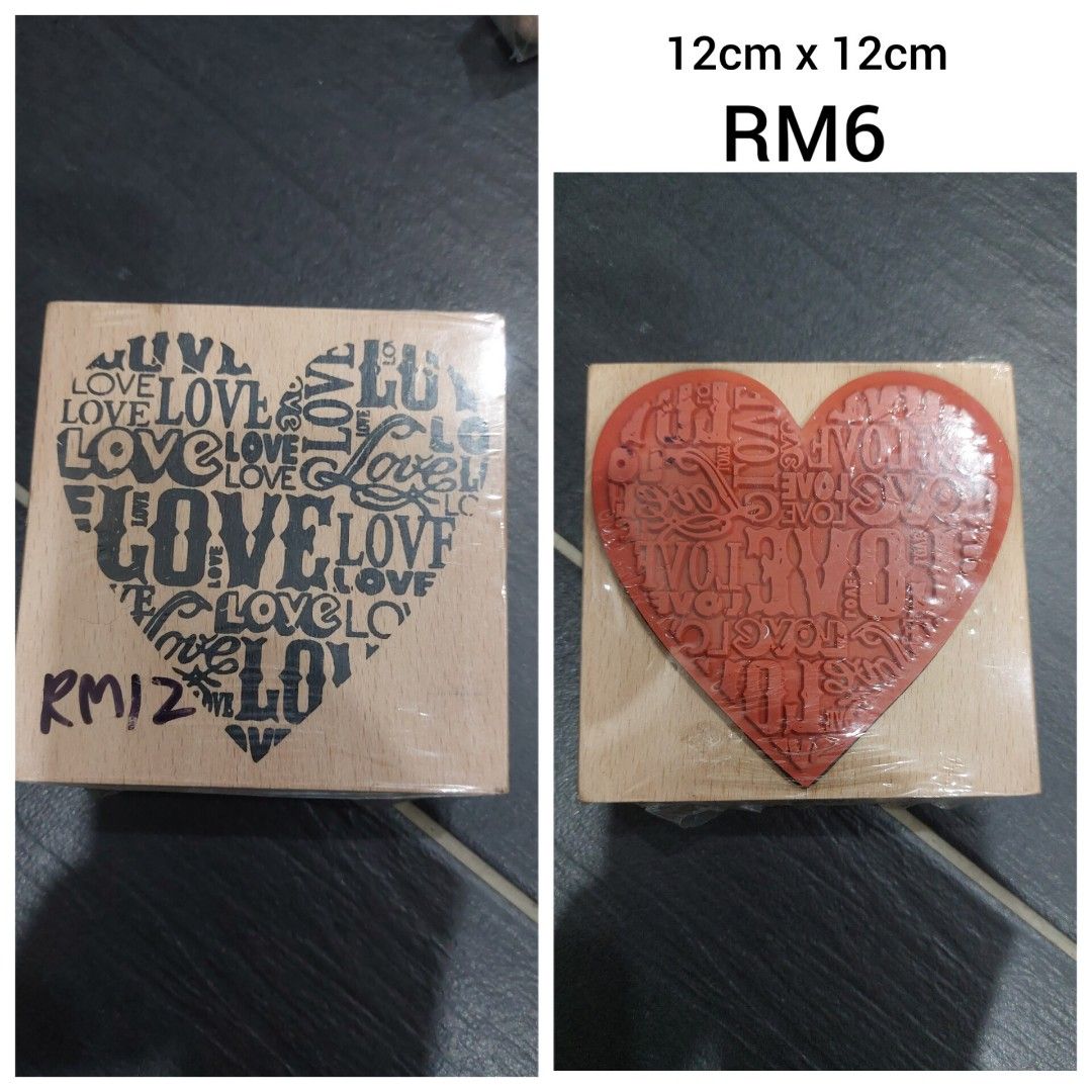 Self inking vintage wood rubber stamp chop, Hobbies & Toys, Stationery ...