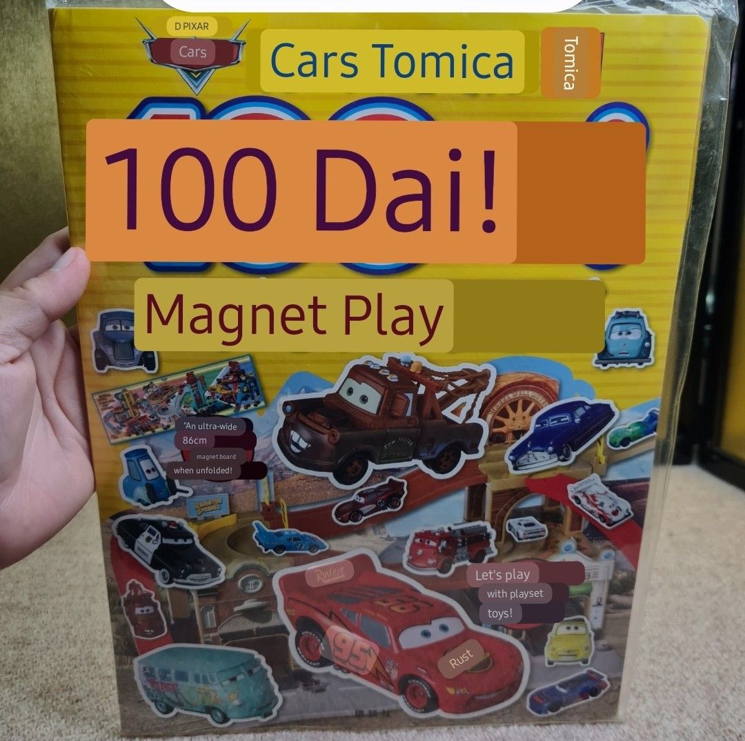 SET OF 4 DISNEY PIXAR CARS MAGNET PLAY SET WITH 2 STICKERS NOTE ...