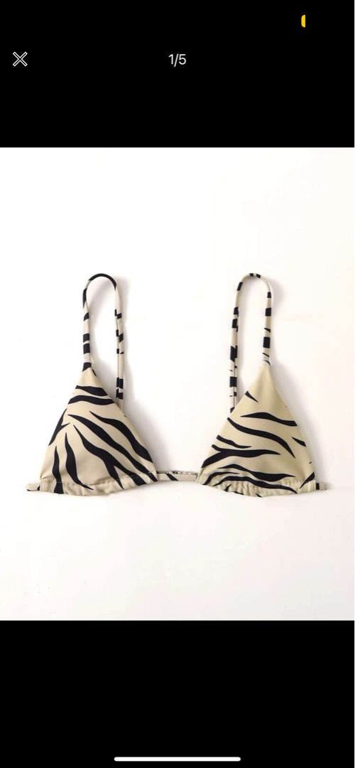 shein zebra print bikini top, Women's Fashion, Swimwear, Bikinis ...