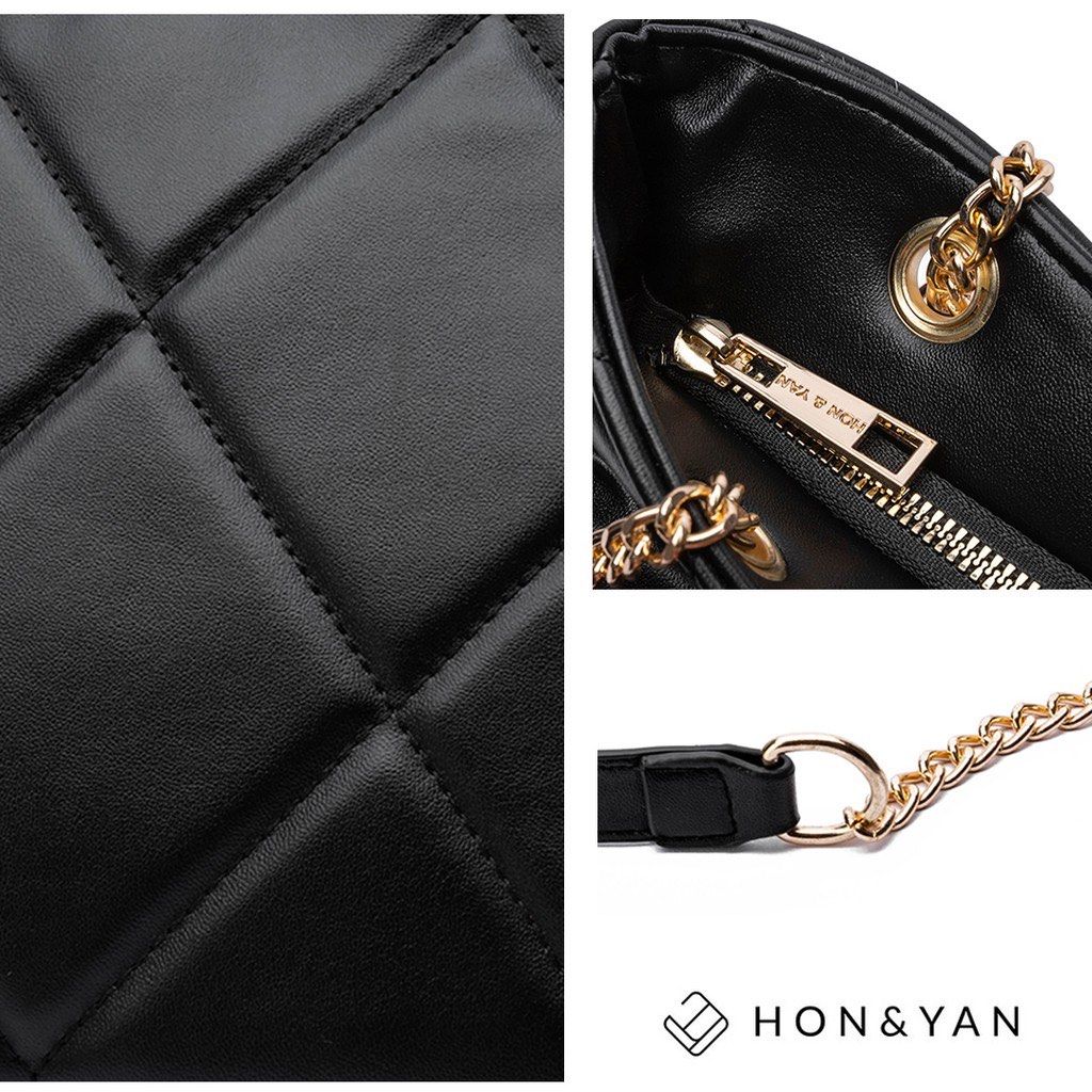 shoulder bag black honyan hon&yan, Fesyen Wanita, Tas & Dompet di Carousell
