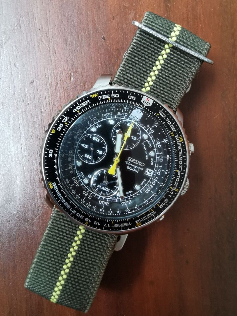 Sna411 Legendary Seiko Flightmaster Flieger Automatic watch, Men's ...