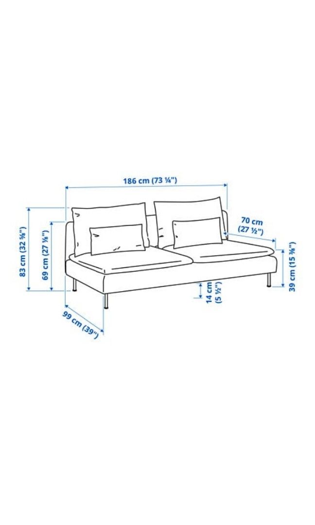 Soderhamn IKEA Cream-coloured 3-seater sofa, Furniture & Home Living ...