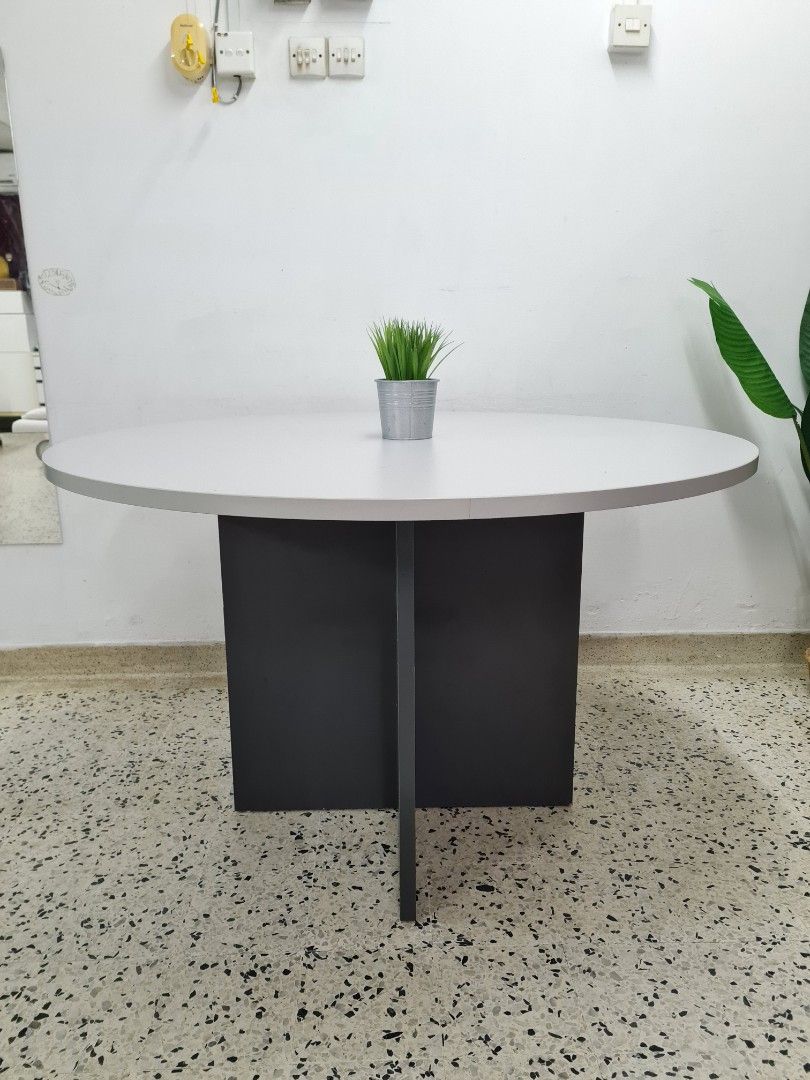 solid Round Table for office ‼️, Furniture & Home Living, Furniture ...