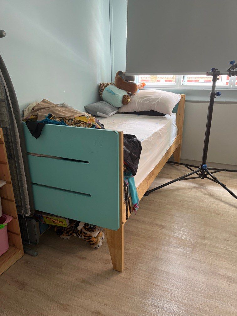 Solid single bed frame, Furniture & Home Living, Furniture, Bed Frames ...