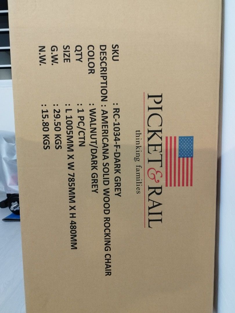 Solid Wood Rocking Chair (Picket&Rail), Furniture & Home Living ...