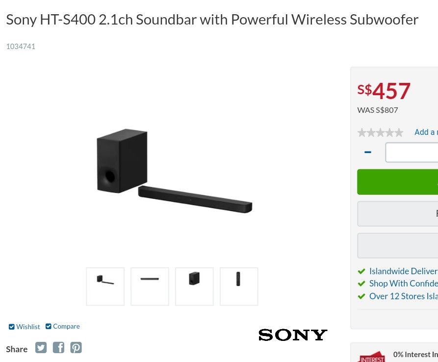Sony S400 soundbar, Audio, Soundbars, Speakers & Amplifiers on Carousell