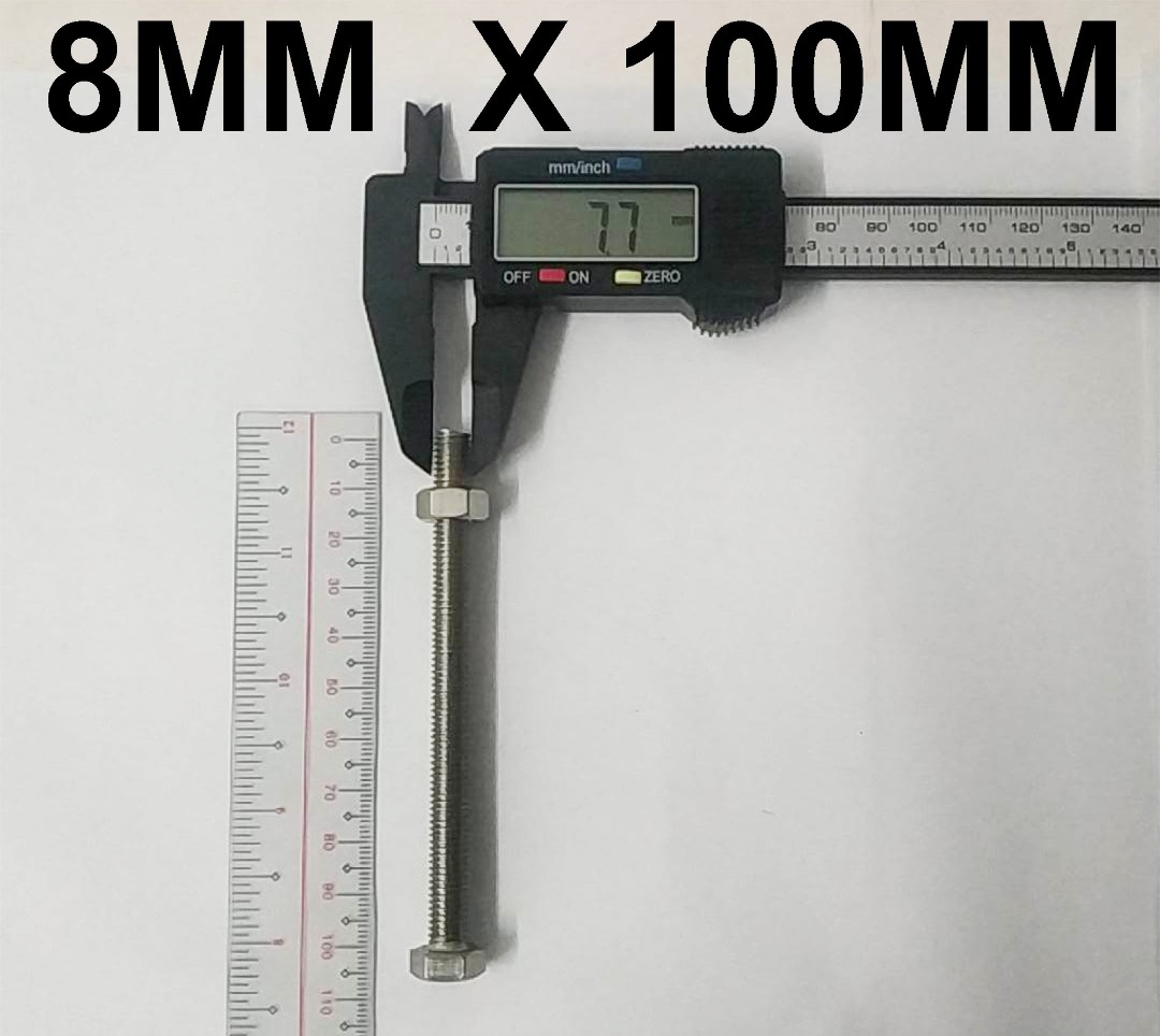 SS BOLT 8MM X 100MM WITH 1 PIECE NUT ( STAINLESS STEEL ), Furniture ...