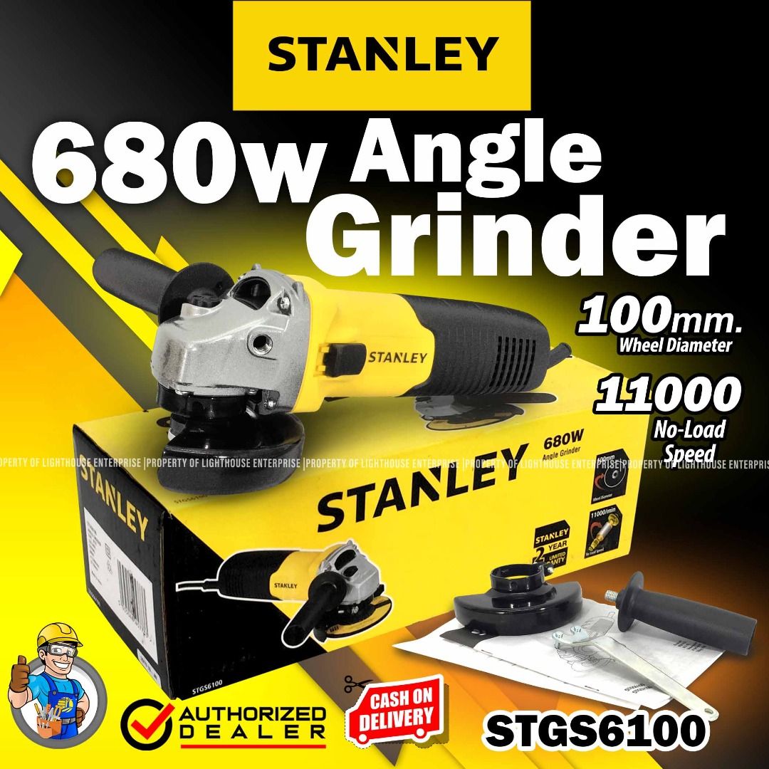 STANLEY 680W Professional Angle Grinder 100MM/4" (STGS6100) *LIGHTHOUSE ...