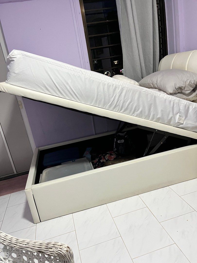 Super single Storage Bed Frame ONLY, Furniture & Home Living, Furniture ...