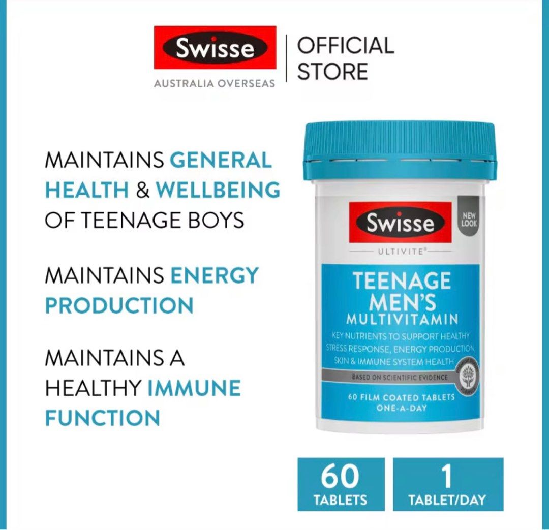 SWISSE TEENAGE MENS MULTIVITAMINS, Health & Nutrition, Health ...