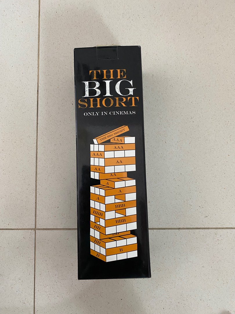 The Big Short Jenga Game, Hobbies & Toys, Toys & Games on Carousell