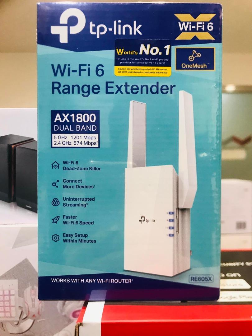 TP-Link RE605X AX1800 Dual Band Wi-Fi 6 Range Extender, Computers & Tech, Office & Business ...
